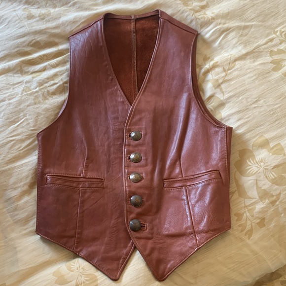 Jackets & Coats | Vintage Leather Vest 197s With Estados Unidos ...